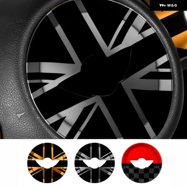 英国国旗 スタイル ステアリングホイール センター パネル カバー ステッカー デカール MINI COOPER R56 R55 R57 R58 R59 R60 R61 R50 R52 R53 カスタムパーツ アクセサリー 交換用部品Sti...
