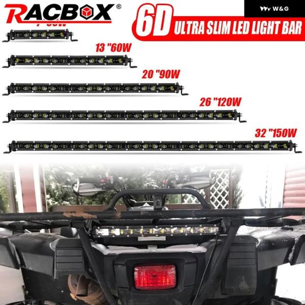 6DスリムLED ライトバー 7インチ 13インチ 20インチ 26インチ 32インチ スポットフラッドコンボビーム ドライビング フォグランプ ワーク ライトバー SUV 4X4 オフロード ATV 12V 24V カスタムパーツ アクセ...