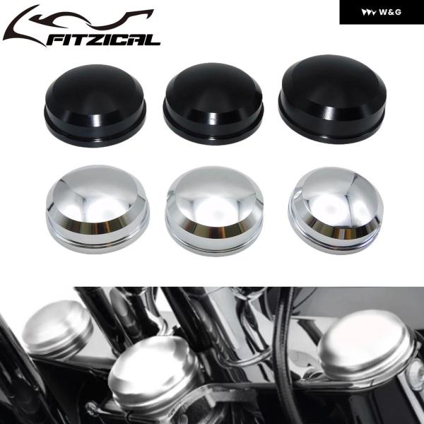 オートバイ バイク アッパー フォーク ステムカバー ハーレー スポーツスター 1200 1988-2013 ダイナ 2006-2017 ファットボブ ローライダー FXDF ソフテイル FLSTC カスタムパーツ アクセサリー 交換用部品...