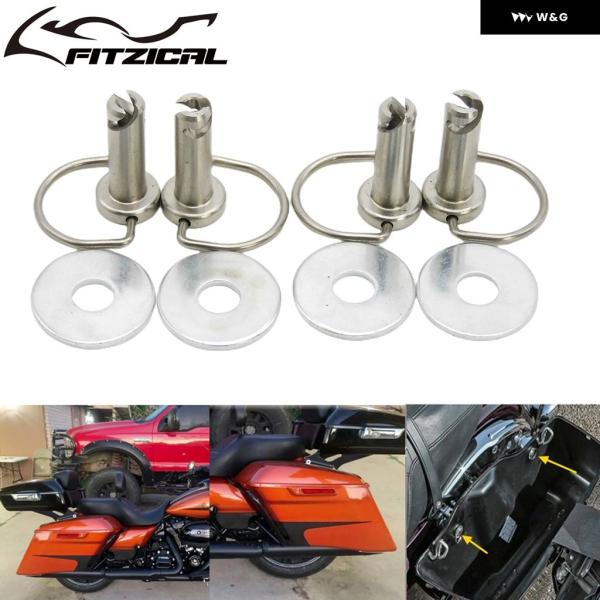 オートバイ バイク ファスナー サドルバッグ 取り付けピン スタッド ボルト ハードウェア ハーレー ツーリング ロードキング エレクトラグライド FLHX ソフテイル ファットボーイ カスタムパーツ アクセサリー 交換用部品Protect...