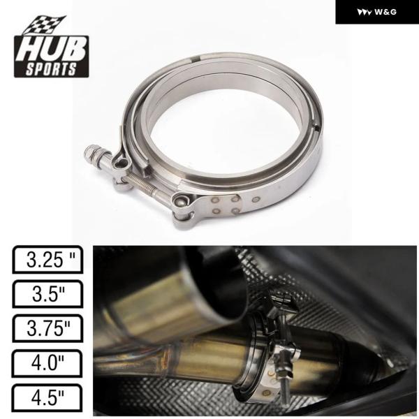 HUB SPORTS 3.25インチ 3.5インチ 3.75インチ 4インチ 4.5インチ/83MM 89MM 95MM 102MM 114MM 排気 SS304 汎用 Vバンド クランプとフランジキット Vバンド HU-VKG カスタム ...