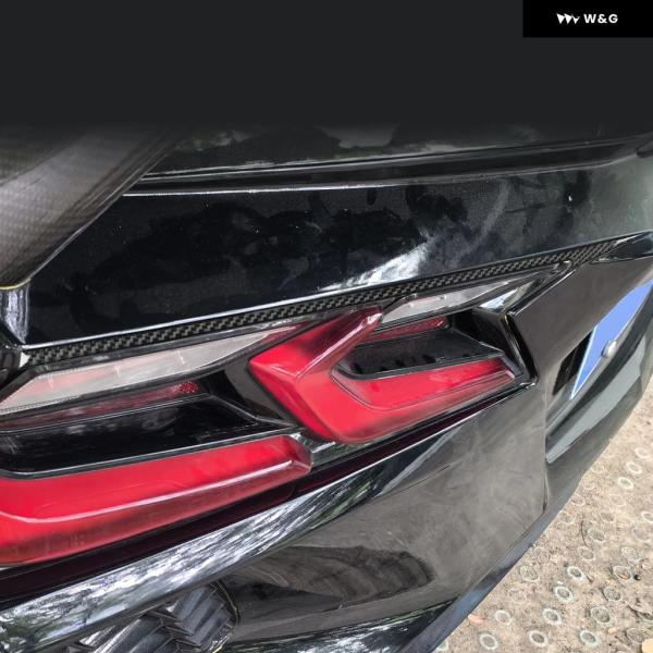 シボレー コルベット C8 Z51 Z06 2020-2023 カーアクセサリー カーボン リア テールライト デコレーションストリップ デコレーション ステッカー カスタム パーツ アクセサリーHign-concerned Chemica...