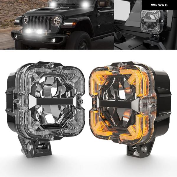 Eマーク認定 LED ワーク ライトバー 車 SUV トラック 4X4 オフロード ボート ATV バラ アンバー DRL オートライト フォグランプ スポットライト 12V カスタム パーツ アクセサリーHign-concerned Ch...