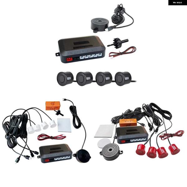 12V リバースセンサー 4プローブ 22MM パーキング 検知器 ピュアブザー リバースレーダー ディスプレイ なし インジケーター システム 車両 自動車 カスタム パーツ アクセサリーHign-concerned Chemical:N...