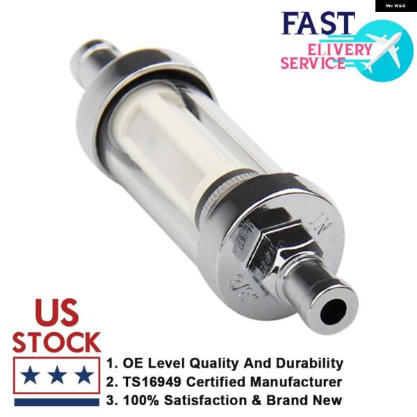 CARBOLE 10MM 3/8インチ 汎用 クロームガラス 燃料 フィルター 車 ガソリン ディーゼル インライン 再利用可能 フィルター エレメント 材質 ナイロン カスタム パーツ アクセサリーCountry/Region of Ma...