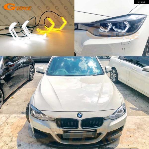 BMW 3シリーズ F30 F31 F34 F35 F80 F81 M3 超高輝度デイライト クリスタルコンセプト M4 アイコニック スタイル LED エンジェルアイズ ハローリング カスタム パーツ アクセサリーHign-concern...