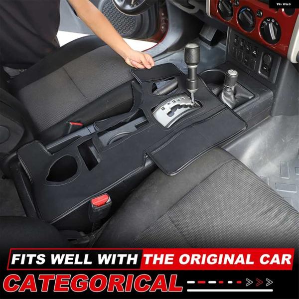 トヨタ FJ クルーザー 07-21 ハイソリッド シープスキンレザー ブラック カーセンター コンソール カバー トリム インテリア カーアクセサリー カスタム パーツ アクセサリーHign-concerned Chemical:None...