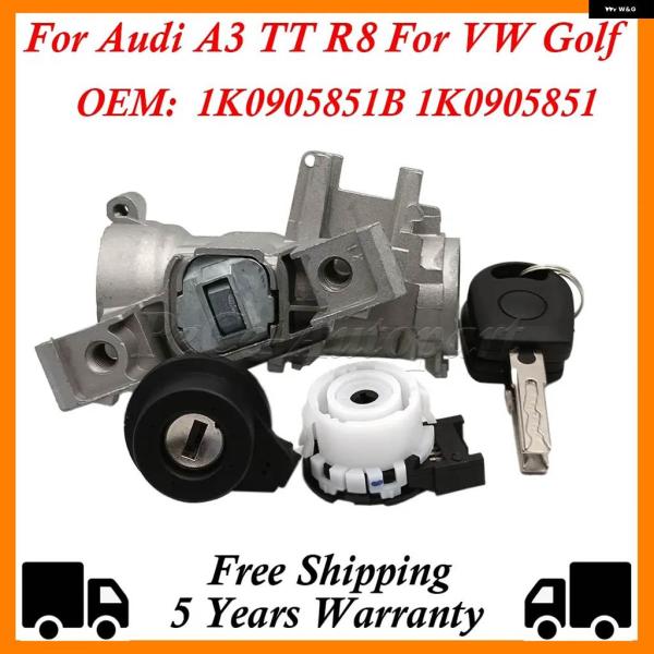 1K0905851B シルバー イグニッション スターター スイッチ ステアリング ロック アウディ A3 TT R8 VW GOLF JETTA EOS RABBIT TIGUAN MK5 MK6 シート カスタム パーツ アクセサリーH...