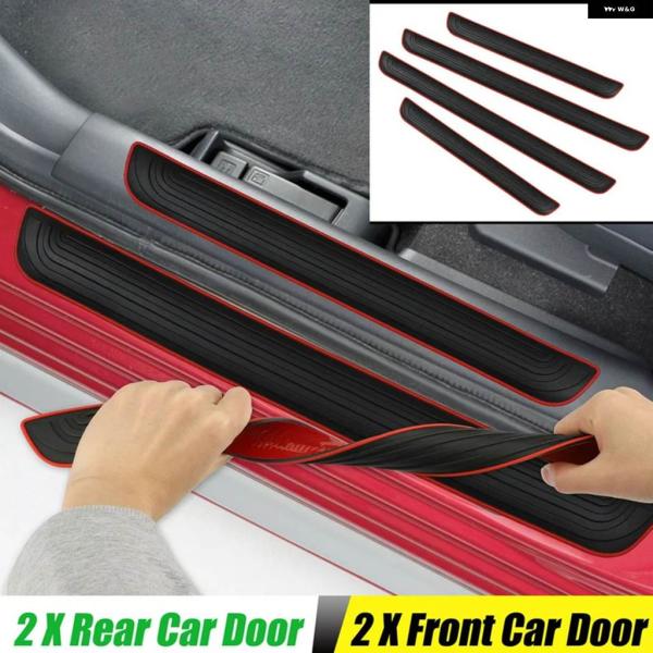 4個 ゴム 車ドアシルスカッフカバー ブラック ドア パネル ガード プロテクター トリム 傷防止 外装 パーツ 車 装飾 アクセサリー カスタム パーツ アクセサリーHign-concerned Chemical:NoneModel Na...