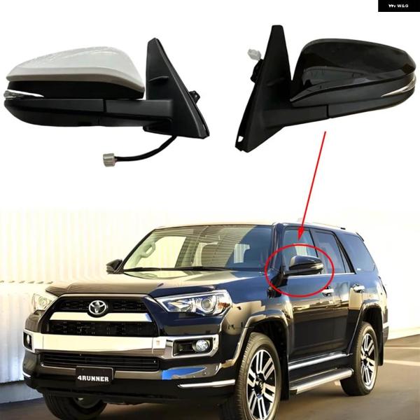 7/9 PIN オートサイドバックミラー アセンブリ トヨタ 4RUNNER 2014-2019 制御 レンズ ウィンカー ヒーター グラウンドライト カスタム パーツ アクセサリーHign-concerned Chemical:NoneI...