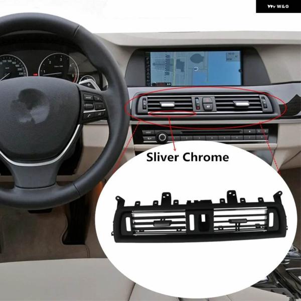 フロントローウィンド左/センター/右/リア エアコン ベント グリル アウトレット パネル クロームプレート付き BMW 5シリーズ F10 F18 カスタム パーツ アクセサリーFront Row Wind Left/Center/Rig...