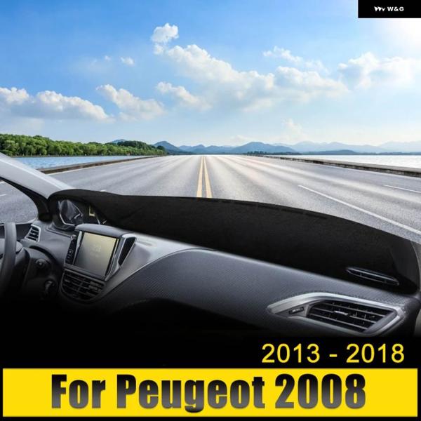 プジョー 2008 2013-18 車 ダッシュボード カバー 遮光 パッド サンシェード 紫外線カットカーペット 滑り止めケース マット カスタム パーツ アクセサリーPeugeot 2008 2013 2014 2015 2016 20...