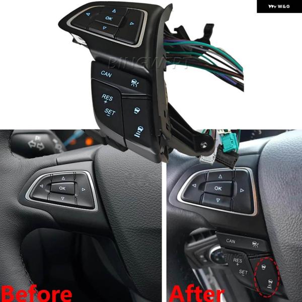 フォード フォーカス MK3 2015-2017クーガ2017クルーズ コントロール スイッチ多機能 ステアリングホイール ボタン アダプティブクルーズ コントロール スイッチ カスタム パーツ アクセサリーHigh-concerned c...