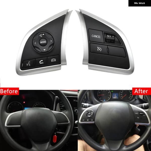 三菱 L200 2015 スペーススター 20113-2015 ステアリングホイール クルーズ コントロール ボタン リモート コントロール ボリューム ボタン カスタム パーツ アクセサリーHigh-concerned chemical:...