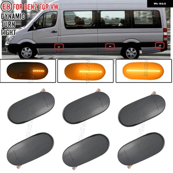 ダイナミックLEDサイド マーカーライト サイドリピーターランプ ウィンカーライト パネル ランプ フォルクスワーゲン クラフター2006 ベンツ スプリンターW906 カスタム パーツ アクセサリーHigh-concerned chemi...