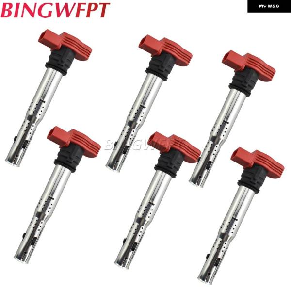 06E905115 6 ピース 点火 コイル 06E905115E VW トゥアレグ A4 S4 A5 A6 S6 アルロード A7 A8 Q5 Q7 R8 2.8 3.0 3.2 V6 4.2 V8 5.2 カスタム パーツ アクセサリー...