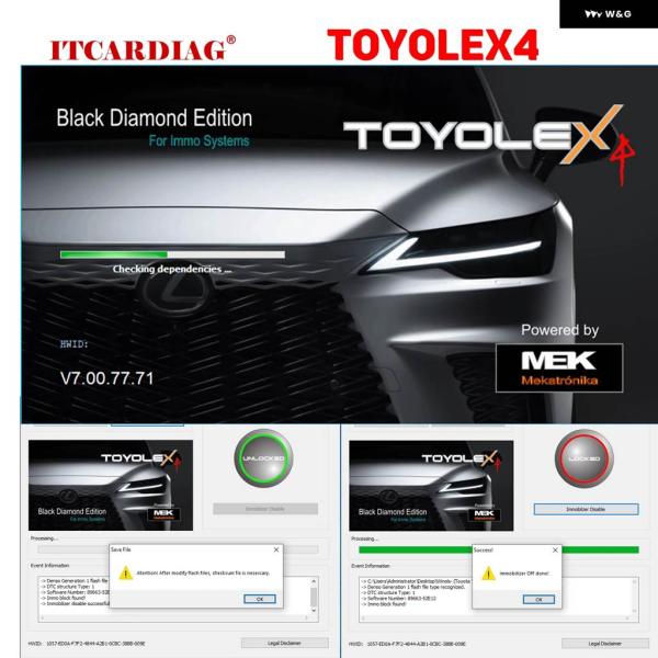 2024年式TOYOLEX4 TOYOLEX 4 BDE IMMO OFFソフトウェア トヨタ レクサス 日野N04 ECU 第1世代 第2世代 第3世代ファイル対応 カスタム パーツ アクセサリーHigh-concerned chemic...