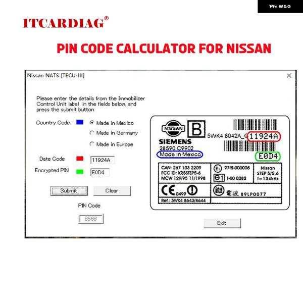 PINコード計算機 日産 NATS TECU III スマートエントランス コントロール ユニット イモビライザー コントロール ユニット カスタム パーツ アクセサリーHigh-concerned chemical:NoneUse:Not...