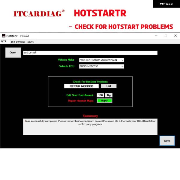 HOTSTARTRソフトウェア HOTSTART問題チェック HOTSTARTマップ修復 始動燃料量編集 VAG CAR EDC15P EDC17CP14 PPD1.X カスタム パーツ アクセサリーHigh-concerned chemi...