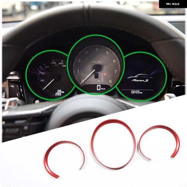 ABS製 車 フロント ダッシュボード デコレーション フレーム ダイヤルリングエッジ スタイリング トリム ポルシェ マカン 2014-2022年式 内装アクセサリー カスタム パーツ アクセサリーItem Weight:61gExter...