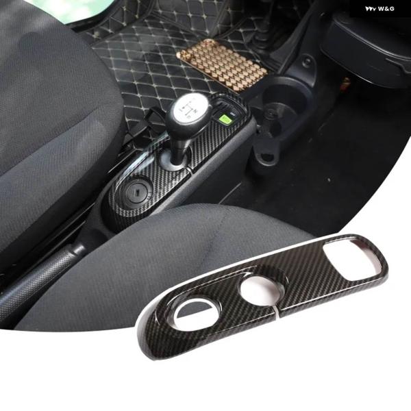 ABS カーボンテクスチャ カーセンター コンソール ギア シフト パネル カバー トリム ステッカー メルセデス スマート 451 フォーツー 2009-2015 カスタム パーツ アクセサリーHigh-concerned chemica...