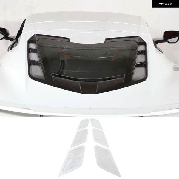 ステンレス 製 外装 パンチング加工リアフード エアベント トリム カバー シボレー コルベット C8スティングレイZ51Z06 2020-2023年式カーアクセサリー カスタム パーツ アクセサリーExternal Testing Cer...