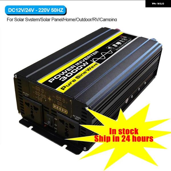 3000W 車パワーインバーター 弦波 LED ディスプレイ DC 12V/24V AC 220V ソーラーカートランス 変換 カスタム パーツ アクセサリーHigh-concerned chemical:NoneSocket Type:U...