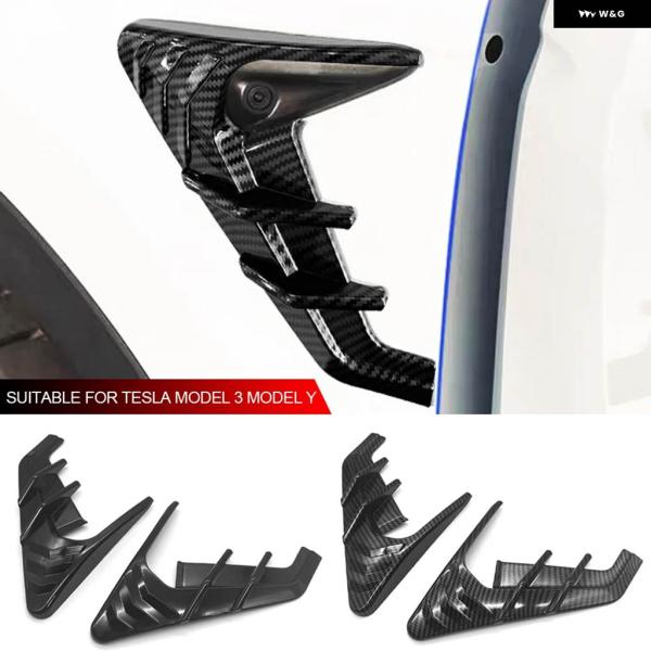 2個 車サイド カメラ カバー キット デコレーション ステッカー カー アクセサリー テスラ モデル3 MOEL Y 2018-2023 カスタム パーツ アクセサリーHigh-concerned chemical:NoneModel N...