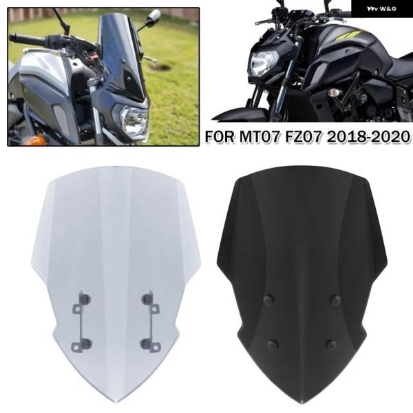 オートバイ スポーツスクリーン ウインドシールド 取り付け ブラケット 付き プロテクター デフレクター ヤマハ MT MT-07 FZ07 2018-2020 カスタム パーツ アクセサリーHigh-concerned chemical:...