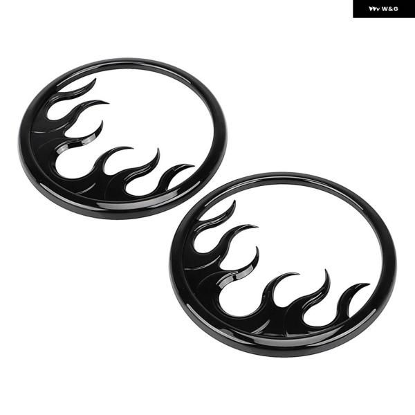 ブラック バイク フロント フレーム スピーカー グリル アクセント トリム カバー ハーレー ツーリング エレクトラ ストリート トライグライド FLHTK トライク 2014-2022 カスタム パーツ アクセサリーHigh-conce...