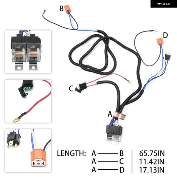 H4 9004 H6054 ヘッドライト リレー ハーネス キット トヨタ MR2 スープラ セリカ 4ランナー ピックアップ タコマ カローラ ジープ ラングラー YJ チェロキー XJ カスタム パーツ アクセサリーHigh-conce...