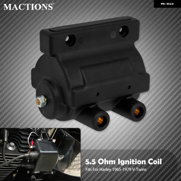 オートバイ デュアルファイアー イグニッション コイル ツインパワー 2線式 スパークコイル ハーレー Vツイン 1965-1979 ツーリング スポーツスター XL ソフテイル ダイナ カスタム パーツ アクセサリーHigh-concer...