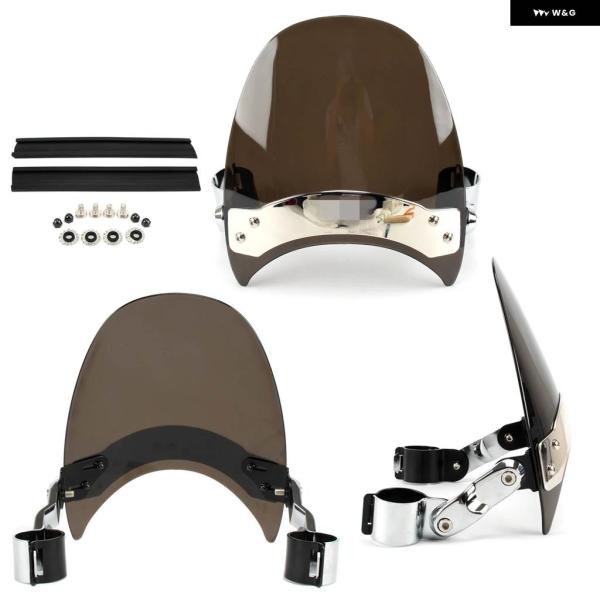 ウィンドシールド ウィンドスクリーン 1998 - 2019 ヤマハ V-STAR V STAR XVS 650 XVS650 250 XV250 1100 XVS1100 フロント フォーク マウント スクリーン カスタム パーツ アクセ...