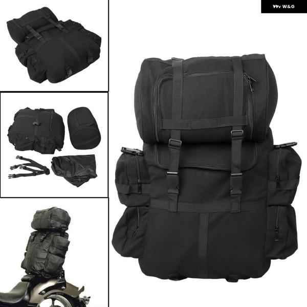 オートバイ ブラック 21インチ トール シシーTバー ツーリング用キャリアバッグセット ハーレー ダイナ エレクトラ ストリート ロード グライド キング ソフテイル スポーツスター カスタム パーツ アクセサリーHigh-concern...