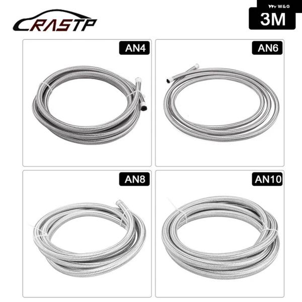 3M AN8 AN10 オイルラインホース ステンレス 編組 PTFE ブレーキ燃料ホース パイプ オイルクーラー チューブ シルバー RS-HR016-3M カスタム パーツ アクセサリーSPECIAL FEATURES:UNIVERSA...