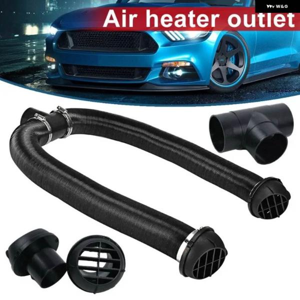 75MMディーゼルヒーターT 3 アウトレット コネクタ 2Xエア アウトレット 2Xダクト パイプ ウォームブラック 4Xクランプセット 車 トラック バン キャンピングカー カスタム パーツ アクセサリーHIGH-CONCERNED C...