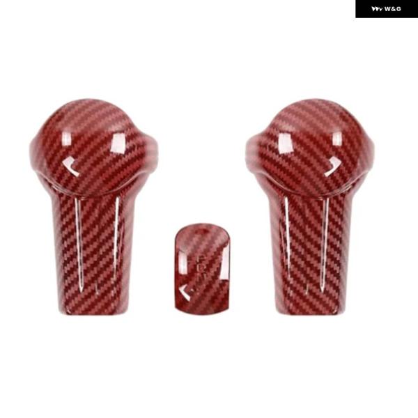 カーボン レッド ギア シフト ノブカバー キット トリム フォード マスタング 2015-2023 ギア ボックス ヘッドカバー パーツ カスタム パーツ アクセサリーHIGH-CONCERNED CHEMICAL:NONESTICKER...