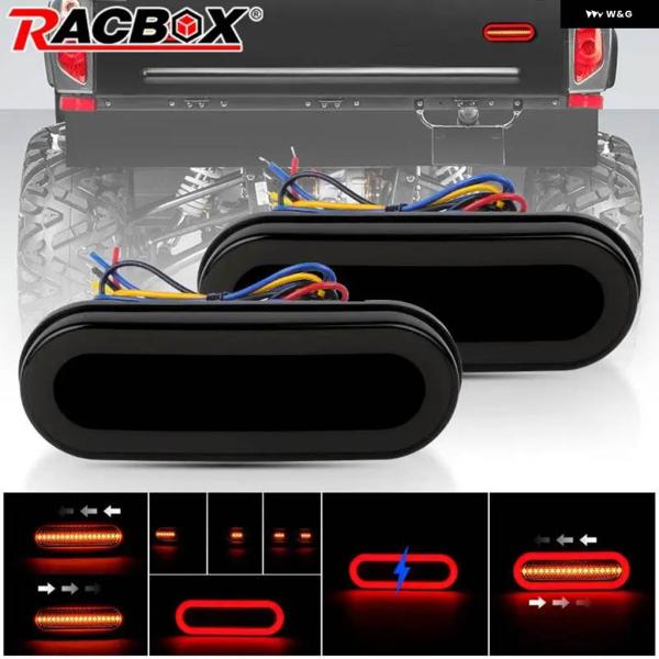 オーバル 3IN1 LED テールライト 68LED ダイナミックフローティングウィンカーライト DRL テール ランニングライト 車 トラック トレーラー 大型 トラック 12V 24V カスタム パーツ アクセサリーHIGH-CONCE...
