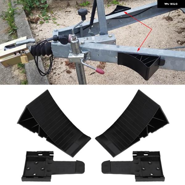 2PCS ブラック ホイールチョック 取り付け ブラケット 付き HDPE 滑り止め RV タイヤブロック ボート トレーラー トラック RV ホイールチョック ホイール カスタム パーツ アクセサリーIS_CUSTOMIZED:NOITE...