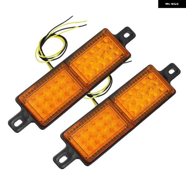 2個 イエロー 30LED フロント バンパー ブルバーライト サイドマーカー ウィンカー ブルバー インジケーター ランプ 車 トラック トレーラー RV ピックアップ用 カスタム パーツ アクセサリーHIGH-CONCERNED CHE...