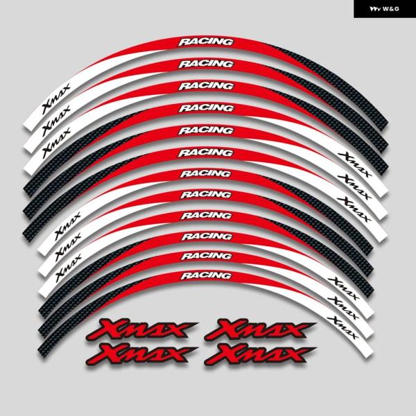 オートバイ アクセサリー ステッカー ホイール反射ストライプリムタイヤ デカールセット ヤマハ XMAX300 XMAX250 XMAX125 250 125 カスタム パーツ アクセサリーHigh-concerned chemical:N...