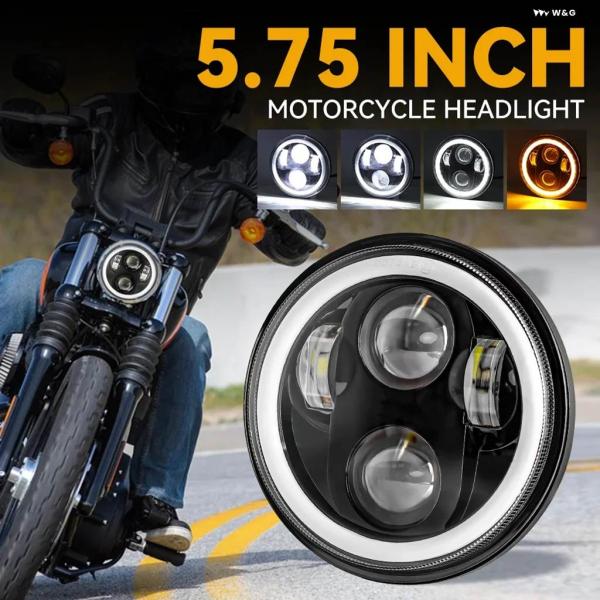 5.75インチ LED ヘッドライト 5-3/4インチ LED DRL 40W バイク ヘッドライト ハーレー スポーツスター 883 XL883 FXCW カスタム パーツ アクセサリーHigh-concerned chemical:No...