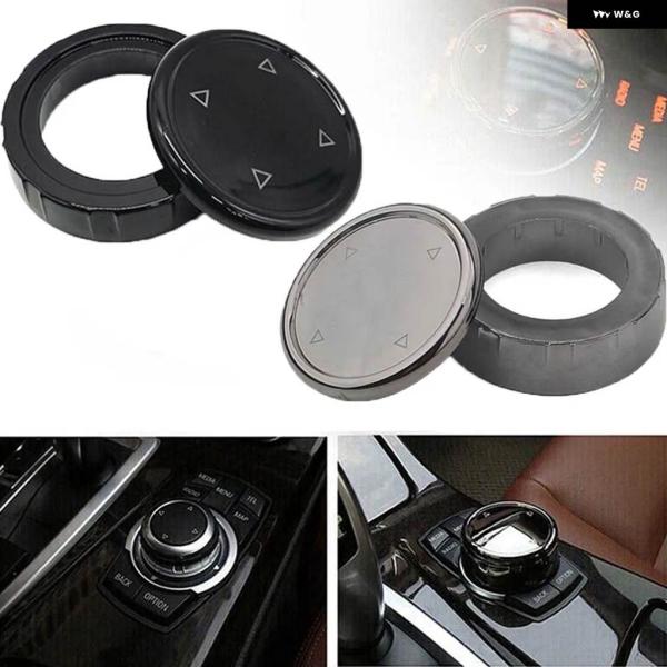 車用大型マルチメディアノブカバー トリム コントロール ボタン 光沢ブラックABSオート BMW 1 3 5シリーズF20 F30 F10 X1 X3 X4 X5 X6 IDRIVE カスタム パーツ アクセサリーHigh-concerne...
