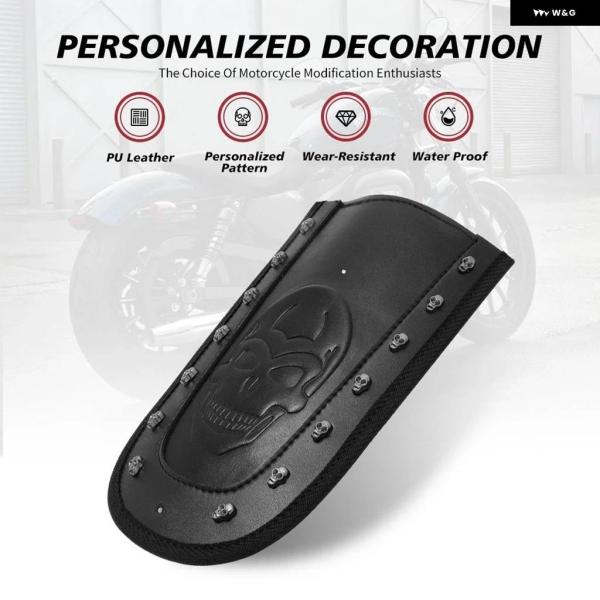 スカル ブラック リアフェンダー ビブ ハーレー スポーツスター 1200 XL1200C 2004-2017 1200 ロー XL1200L 2006-2011 883 XL883N 2009-2017 カスタム パーツ アクセサリーOr...