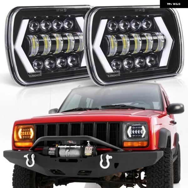 5X7インチ長方形LED ヘッドライト 7X6 LED ヘッドランプ ハイ/ローウィンカーDRL ジープ ラングラー YJ チェロキー XJオフロード4X4 カスタム パーツ アクセサリーHigh-concerned chemical:No...
