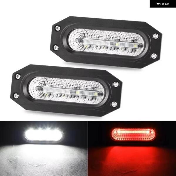 LEDリバースクルージングライトレッド ブレーキライト リア フォグランプ テールライト 6インチ/7インチLEDワークライトフラッシュ マウント フラッシュストロボランプ カスタム パーツ アクセサリーHigh-concerned che...