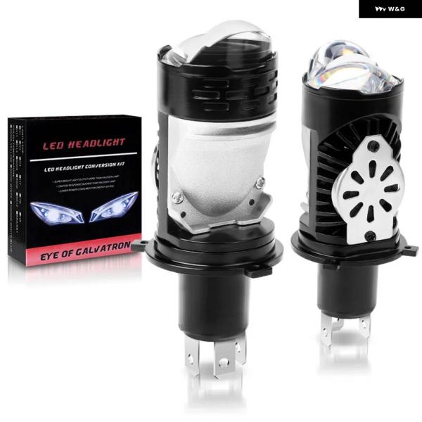 H4 バイLEDプロジェクター ミニレンズ オートH4 F50 LED ヘッドライト バルブ キット コン バージョン ハイロービーム 100000LM LHD RHD ターボファン カーライト カスタム パーツ アクセサリーHigh-co...