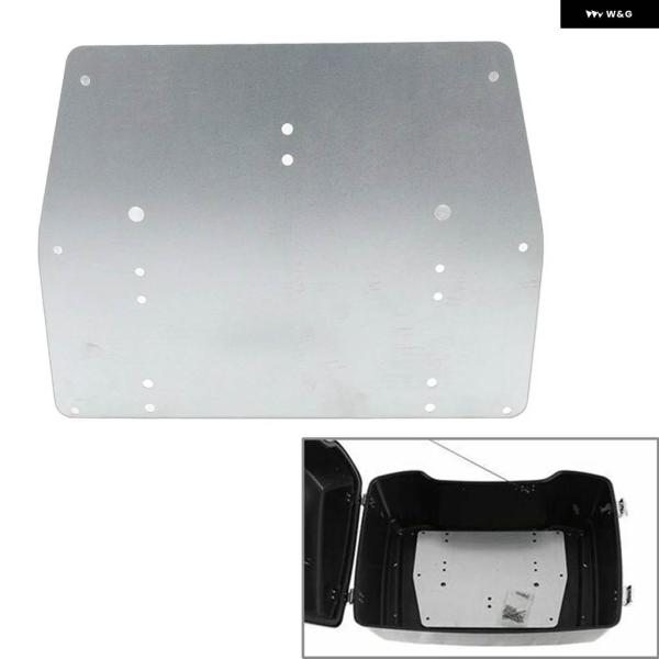 シルバー バイク パック トランク ベースプレートカバー メタル ハーレー ツーリングモデル ストリート ロード グライド 1993-2013 FLT FLHT カスタム パーツ アクセサリーProtective parts:OtherHi...