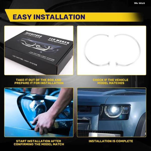 ランドローバー ディフェンダー 2020-2023 DRL ライトガイドプレート ライトガイド チューブ ヘッドライト デイタイム ランニングライト ガイドエンジェル カスタム パーツ アクセサリーHigh-concerned chemic...