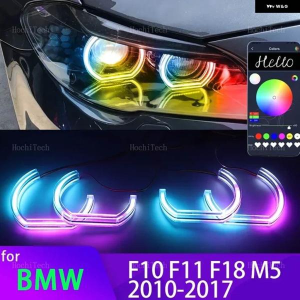 APP ダイナミック エンジェルアイズ リングライト DRL ウィンカーライトBMW 5シリーズ F10 F11 F18 520I 523I 528I 530I 535I M5 2010-2017 カスタム パーツ アクセサリーHigh-c...